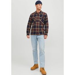 Jack & Jones JACK & JONES Langarmhemd »JJEEDDIE OVERSHIRT LS NOOS« Port Royale S - N-Gr N-Gr S Cooles Hemd von Jack&Jones