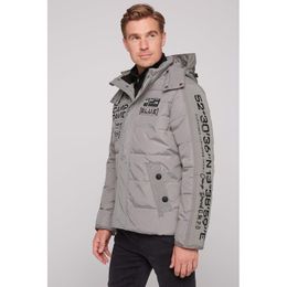 CAMP DAVID Steppjacke mit Kapuze mit Kapuze und Rippstop-Details grey L L Jacke von CAMP DAVID