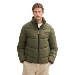 Tom Tailor Denim Steppjacke ohne Kapuze mit Logoprint urban olive green XL XL Jacke von Tom Tailor Denim