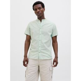 Jack & Jones JACK & JONES Kurzarmhemd »JJESUMMER BAND SHIRT SS SN« mit Bandkragen Iceberg Green S - N-Gr N-Gr S Cooles Hemd von Jack & Jones