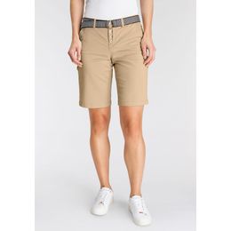 DELMAO Chinoshorts zum Krempeln, mit passendem Gürtel beige 46 - N-Gr N-Gr 46 Kurze Hose von DELMAO