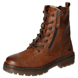 Mustang Shoes Winterboots, Blockabsatz, Winterstiefelette, Schn&uuml;rboots, Nieten und Ziern&auml;hten kastanie 39 39 Modischer Winterboots mit...