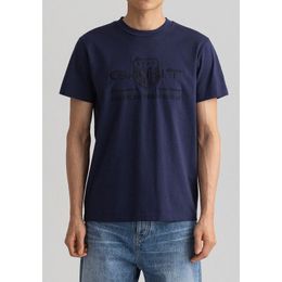 Gant T-Shirt »D.1 PRIDE PIQUE« mit Logostickerei auf der Brust evening blue S S Kurzarm-Design, ideal für Sommer oder als Layering-Basis
