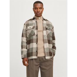 Jack & Jones JACK & JONES Langarmhemd »JPRRAYMOND MELANGE CHECK LS OVERSHIRT SN« Agave Green XS - N-Gr N-Gr XS Cooles Hemd von Jack & Jones
