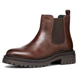 Geox Chelseaboots »D IRIDEA B« Chunky Boot, Plateau Stiefelette mit modischem Blockabsatz dunkelbraun 35 35 Modische Chelseaboots mit Plateausohle