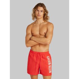 Calvin Klein Swimwear Badeshorts »MEDIUM DRAWSTRING« mit großem Logo Flaming Chili S (48) - N-Gr N-Gr S (48) Badeshorts von CALVIN KLEIN