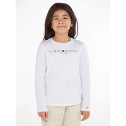 Tommy Hilfiger Langarmshirt &raquo;ESSENTIAL TEE L/S&laquo; mit Logo-Schriftzug white 74 74 Langarmshirt von Tommy Hilfiger f&uuml;r M&auml;dchen