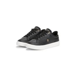 Tommy Hilfiger Plateausneaker »ESSENTIAL CHIC COURT SNEAKER«, Freizeitschuh, Schnürschuh, Halbschuh mit TH-Schmuckelement schwarz-weiß 39 39...