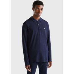 United Colors Of Benetton Langarm-Poloshirt mit seitlichen, kleinen Schlitzen blau M M Langarm-Poloshirt in regular fit: bequem und ideal für...
