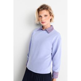 Richroyal Damen RICHROYAL Sweatshirt &raquo;2409 T Peach Crew&laquo;, &uuml;berschnittene Schultern, softer Griff, Rundhals lila XL