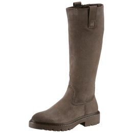 Tamaris Stiefel, Blockabsatz, Langschaft-Stiefel im Antik-Look taupe 42 42 Reißverschluss-Stiefel mit ca. 37-cm-Schafthöhe