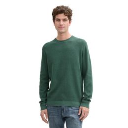Tom Tailor Rundhalspullover mit Rundhalsausschnitt green dust melange S S Strickpullover von Tom Tailor