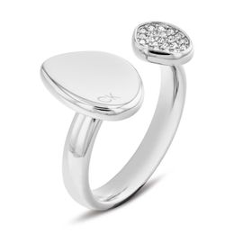Calvin Klein Fingerring »Schmuck Edelstahl Fingerring Damenring« mit Glasstein edelstahlfarben-kristallweiß 52 CK Schmuck - Damenring