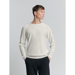 NO EXCESS Rundhalspullover mit Logo Stickerei Chalk M M Pullover von NO EXCESS