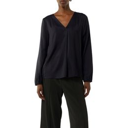comma, COMMA Satinbluse langarm und mit V-Ausschnitt navy 38 38 Langarmbluse f&uuml;r Damen von COMMA
