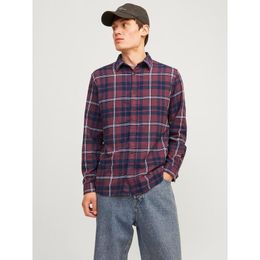Jack & Jones JACK & JONES Langarmhemd »JJJOSHUA FALL FLANNEL SHIRT LS« Vineyard Wine XXL - N-Gr N-Gr XXL Cooles Hemd von Jack & Jones