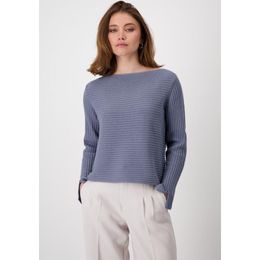 monari Strickpullover mit U-Boot-Ausschnitt moonlight blue 36 36 Klassischer Strickpullover mit Strukturmuster von monari