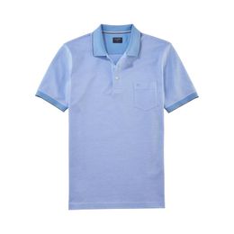 OLYMP Poloshirt »Casual« Two-Tone Piqué, Seitenschlitzen im Saum hellblau S S Kurzarm für angenehme Bewegungsfreiheit
