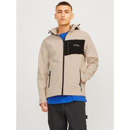 Jack & Jones JACK & JONES Softshelljacke »JJTAYLOR SOFTSHELL JACKET« mit Kapuze Moonbeam XXL XXL Moderne Jacke von Jack & Jones