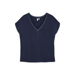 V&eacute;ro Moda Vero Moda Damen Kurzarmshirt &raquo;VMBATILA C/S V-NECK T-SHIRT JRS BTQ GA&laquo; blau S