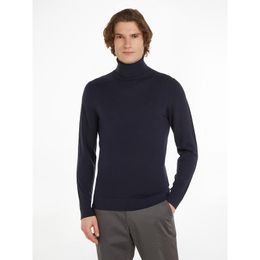 Calvin Klein Rollkragenpullover »SUPERIOR WOOL TURTLE NECK« mit Logostickerei night sky 3XL 3XL Pullover von Calvin Klein Menswear