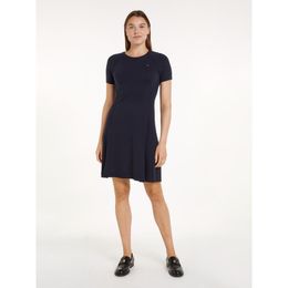 Tommy Hilfiger Jerseykleid »CO JERSEY STITCH F&F DRESS« mit Logostickerei auf der Brust Desert Sky XS (34) - N-Gr N-Gr XS (34) Figurbetonte...