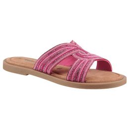 Tamaris Pantolette, Blockabsatz, Festtagsschuh, Sommerschuh in funkelnder Optik fuchsia 36 36 Eleganter Sommerschuh mit Strasssteinen und...