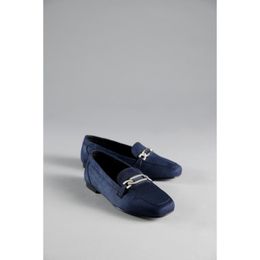 Aniston Shoes Damen Aniston SHOES Loafer , Slipper, Schlupfschuh, Flat, Schmuckspange - NEUE KOLLEKTION blau 38