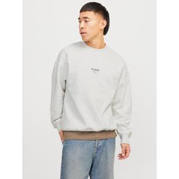 Jack & Jones JACK & JONES Sweatshirt »JJEURBAN EDGE STUDIO SWEAT CREW NOOS«, mit Front und Back Print White Melange L L Sweater von Jack & Jones