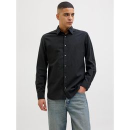 Jack & Jones JACK & JONES Langarmhemd »JJESUMMER SHIRT LS SN« mit Hemdkragen Black XS - N-Gr N-Gr XS Cooles Hemd von Jack & Jones