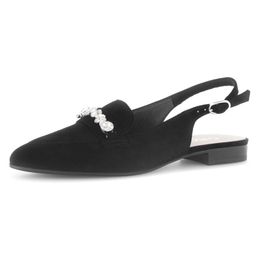 Gabor Slingpumps, Blockabsatz, Abendschuh, Festtagsschuh in spitz zulaufender Form schwarz 37 37 Eleganter Sing mit funkelnden Schmucksteinen besetzt