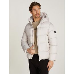 Calvin Klein Outdoorjacke »HOODED QUILT PUFFER MW« mit Kapuze mit Logopatch Stony Beige XL XL Jacke von Calvin Klein Menswear