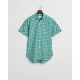 Gant Kurzarmhemd »Regular Fit Gingham Popeline Hemd strapazierfähig pflegeleicht kariert« mit einer kleinen Logostickerei auf der Brusttasche...