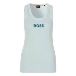 BOSS Orange Damen BOSS Orange T-Shirt &raquo;Ematite Stonebadg Premium Damenmode&laquo; mit glitzerndem Logo-Badge blau XS (34)