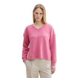 Tom Tailor Sweatshirt »Scuba« mit V-Ausschnitt pink velvet XL (42) XL (42) Sweatshirt von Tom Tailor