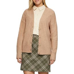 s.Oliver Strickjacke mit V-Ausschnitt und Knopfleiste camel 46 46 Strickjacke für Damen von s.Oliver