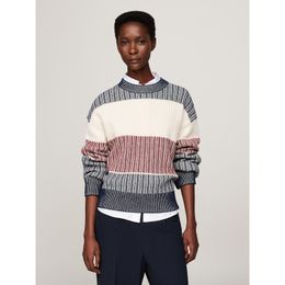 Tommy Hilfiger Strickpullover »GLOBAL STP ALL OVER SWEATER« Global Serie TH WOMEN, mit Global Stripe Desert Sky S (36) S (36) Pullover von Tommy...