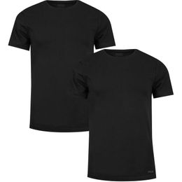 Fila T-Shirt 2er Pack, mit klassischem Rundhalsausschnitt und Kurzarm black S S Kurzarmshirt von Fila