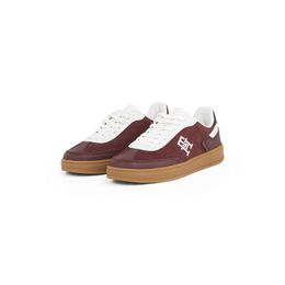 Tommy Hilfiger Plateausneaker »TH HERITAGE SNEAKER PERF«, Freizeitschuh, Halbschuh, Schnürschuh mit TH-Logostickerei bordeaux-weiß 41 41 Cooler...