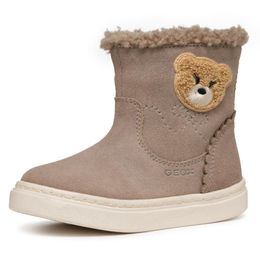 Geox Winterboots »B NASHIK GIRL A« Klettstiefel, Babystiefel Winterstiefel mit süßem Patch dunkelbeige 20 20 Lauflernschuh mit kuscheligem Warmfutter