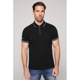 CAMP DAVID Poloshirt mit Print am Kragen black L L Sportives Poloshirt von CAMP DAVID
