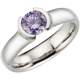 HECHTER PARIS Fingerring »Schmuck Geschenk Silber 925 Damenring« mit Zirkonia (synth.) silberfarben-lila 56 Eleganter Ring mit funkelndem Stein