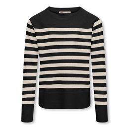 KIDS Only Rundhalspullover »KOGAMA LS STRIPE O-NECK KNT« Black 122/128 122/128 Pullover von KIDS Only für Mädchen