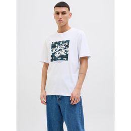 Jack & Jones JACK & JONES Print-Shirt »JJHAWAII SHAPE TEE SS CREW NECK« White XS XS Kurzarm für optimale Bewegungsfreiheit und sommerlichen Komfort