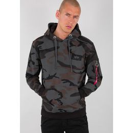 Alpha Industries Hoodie &raquo;Backprint Hoodie Camo&laquo; black camo XL XL Brushed Fleece Stoff