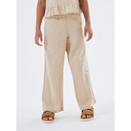 name it Webhose &raquo;NKFFALINNEN WIDE PANT NOOS&laquo; Humus 128 - N-Gr N-Gr 128 Hose von name it f&uuml;r M&auml;dchen