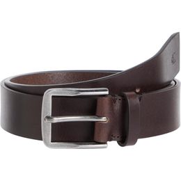 Calvin Klein Jeans Lederg&uuml;rtel &raquo;CLASSIC FLAT 35MM&laquo; mit Logopr&auml;gung Brown/Antique Silver