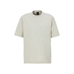 BOSS Orange T-Shirt &raquo;Te cotton&laquo; mit Logobadge Light Beige271 L L Kurzarm f&uuml;r angenehmen Tragekomfort