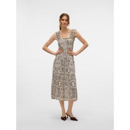 Véro Moda VERO MODA Sommerkleid »VMMENNY SL SMOCK CALF DRESS WVN GA« Oatmeal AOP:Tenna L - N-Gr N-Gr L Regular Fit Passform: schmeichelt jeder Figur und...