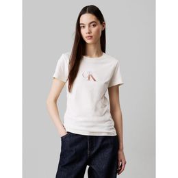 Calvin Klein Jeans Rundhalsshirt &raquo;GRADIENT CK SLIM TEE&laquo; mit Logodruck Ivory M (38) M (38) Shirt von Calvin Klein Jeans Womanswear